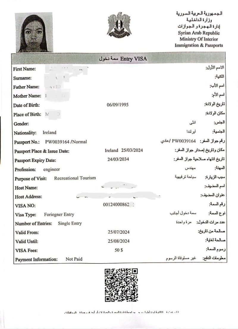 Syrian government launches electronic visa for tourism - Syria Scope ...